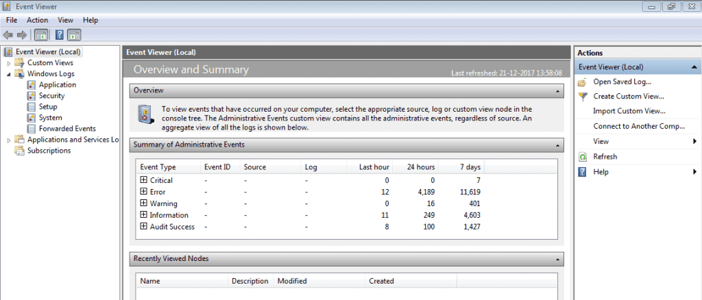 How to share event logs in case of a computer issue