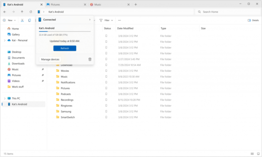 Helpful tip: Using Phone Link to Transfer files in Windows