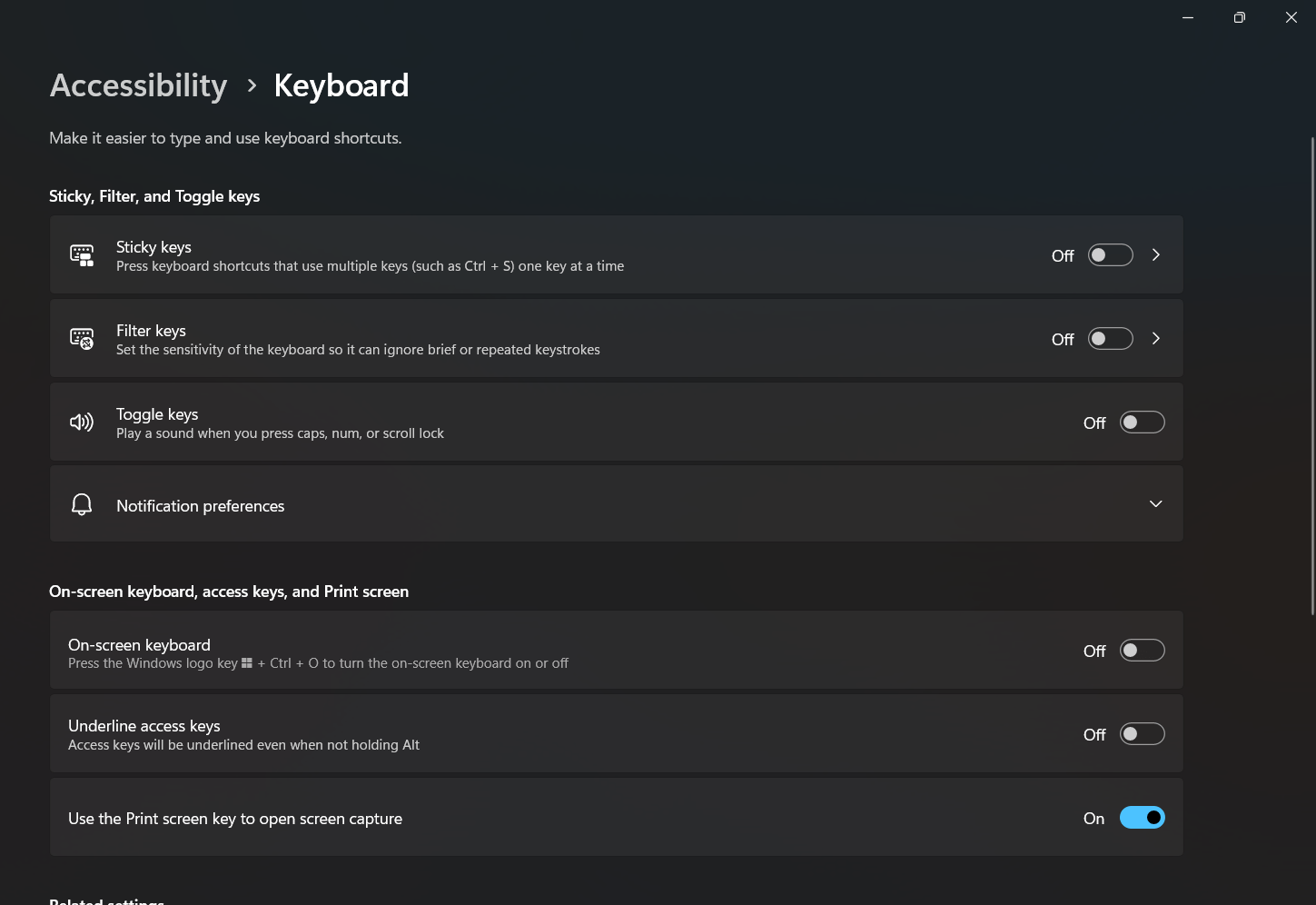 Snipping tool Shortcut key in Windows 11