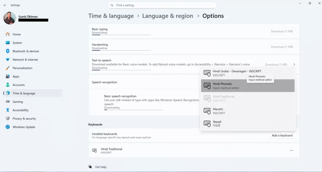 Configure Microsoft Indic tool on Windows 10 / 11
