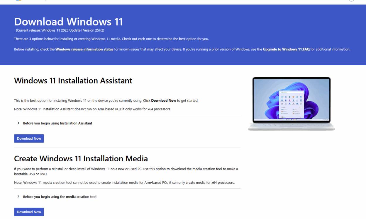 Download Windows 11 25H2 ISO files