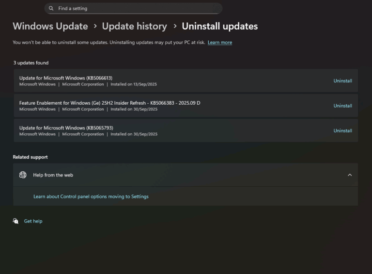 Easy Tutorial: Uninstall Windows 11 25H2 update